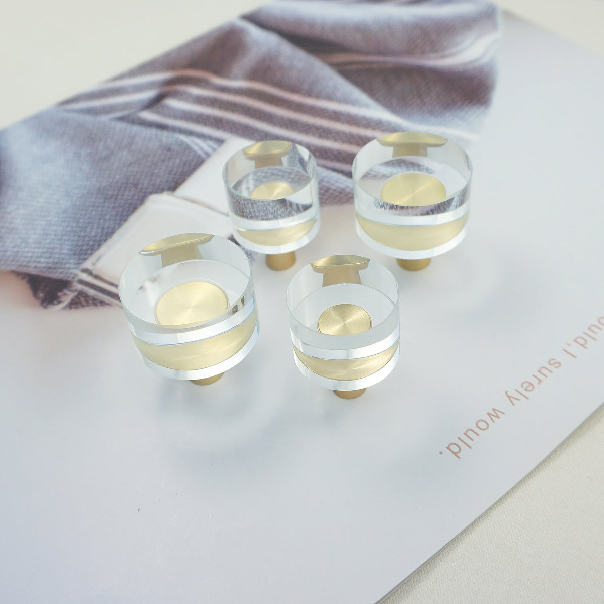 Brass Clear Drawer Knobs Handles Acrylic Dresser Knob Cabinet Knobs Pu ...